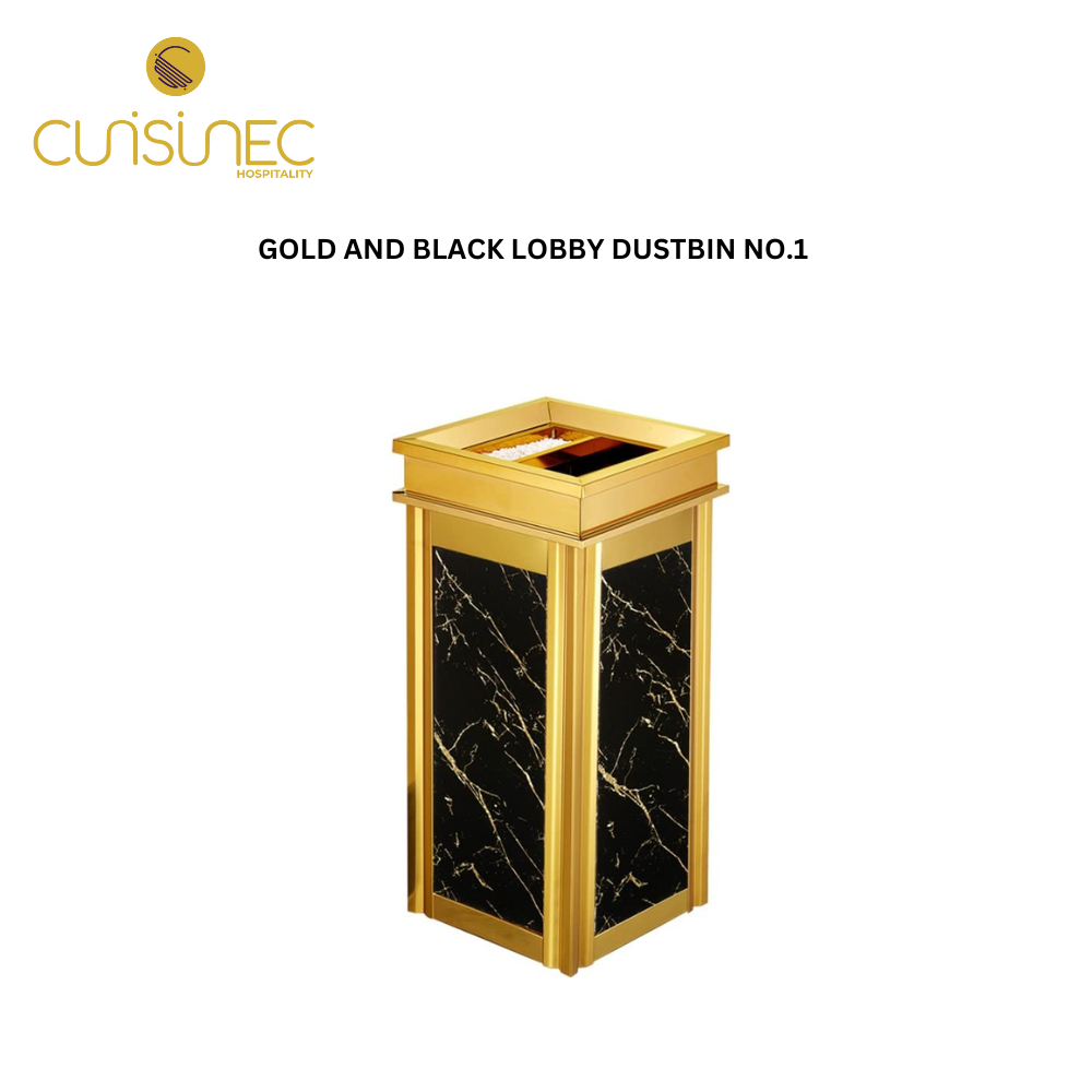 GOLD AND BLACK LOBBY DUSTBIN NO.1 - The Cuisinec