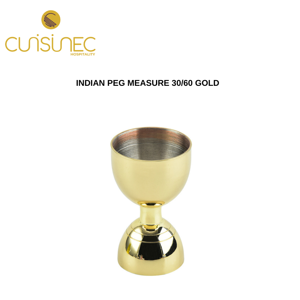 INDIAN PEG MEASURE 30/60 GOLD - The Cuisinec